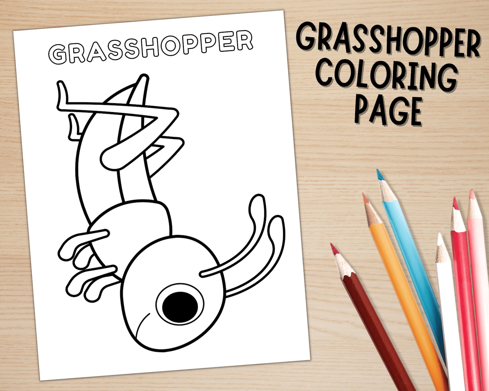 Grasshopper Craft | Printable Template | Insect Craft Activity ...