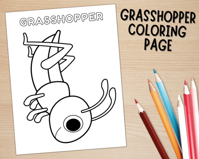 Grasshopper Craft | Printable Template | Insect Craft Activity ...