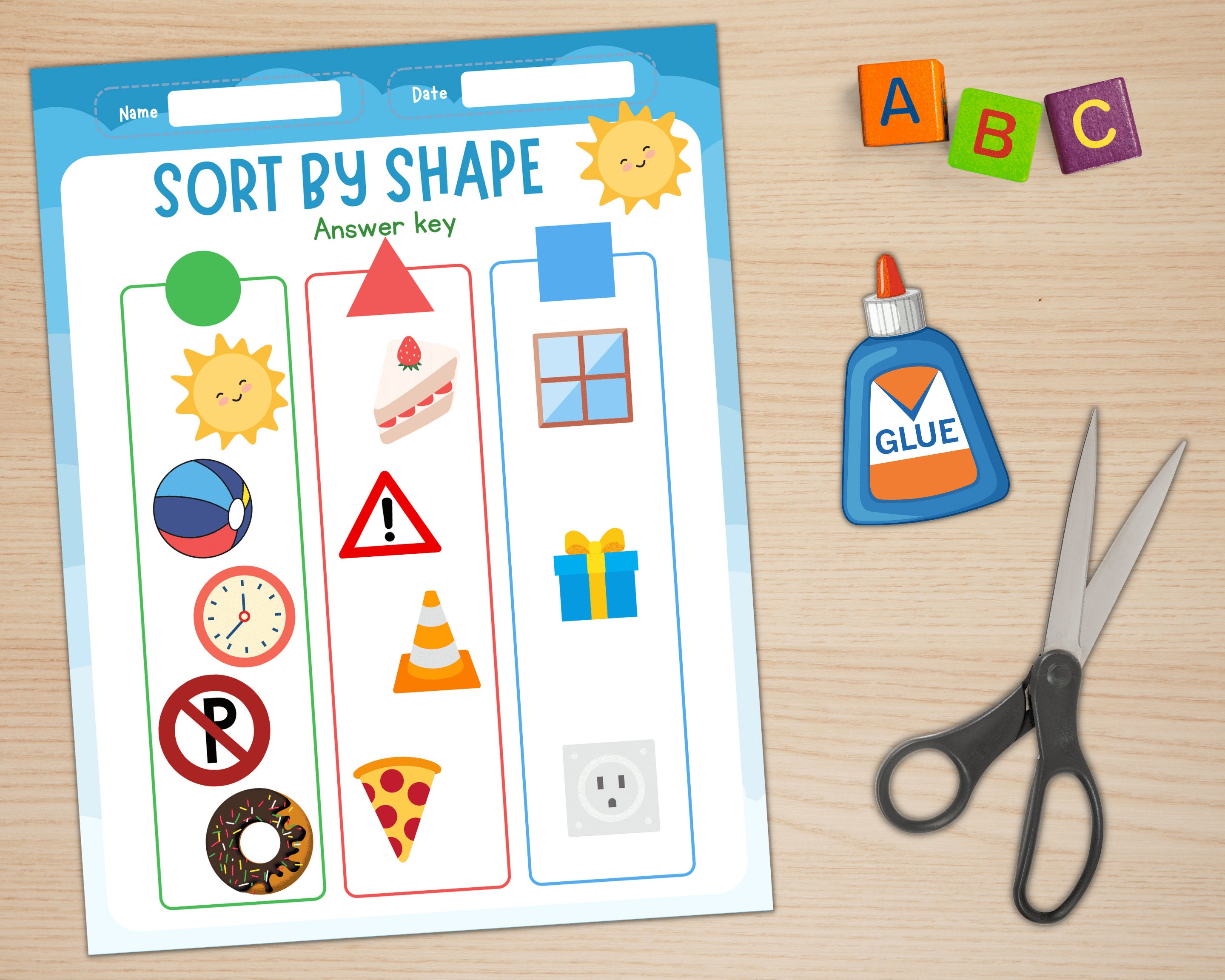 Sorting by Attributes Printable Worksheets | Sort by Shape | Sort by ...