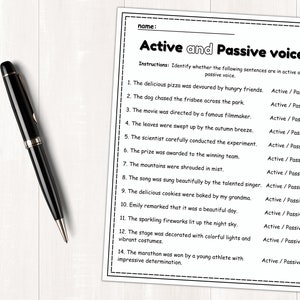 Active and Passive Voice Worksheets | Grammar Activity | Exercises ...