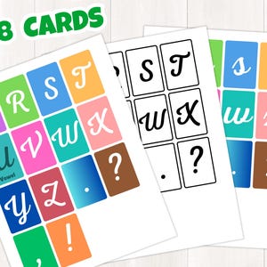 Cursive Moveable Alphabet Cards: Uppercase & Lowercase Letters ...