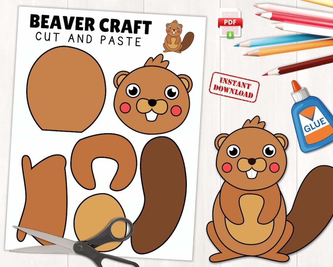 Printable Beaver Craft Template for Kids | Canada Day Activity | Summer ...