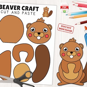 Printable Beaver Craft Template for Kids | Canada Day Activity | Summer ...