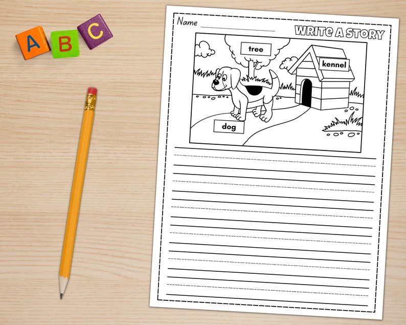 Picture Writing Prompts With Labels Kindergarten Picture Writing ...