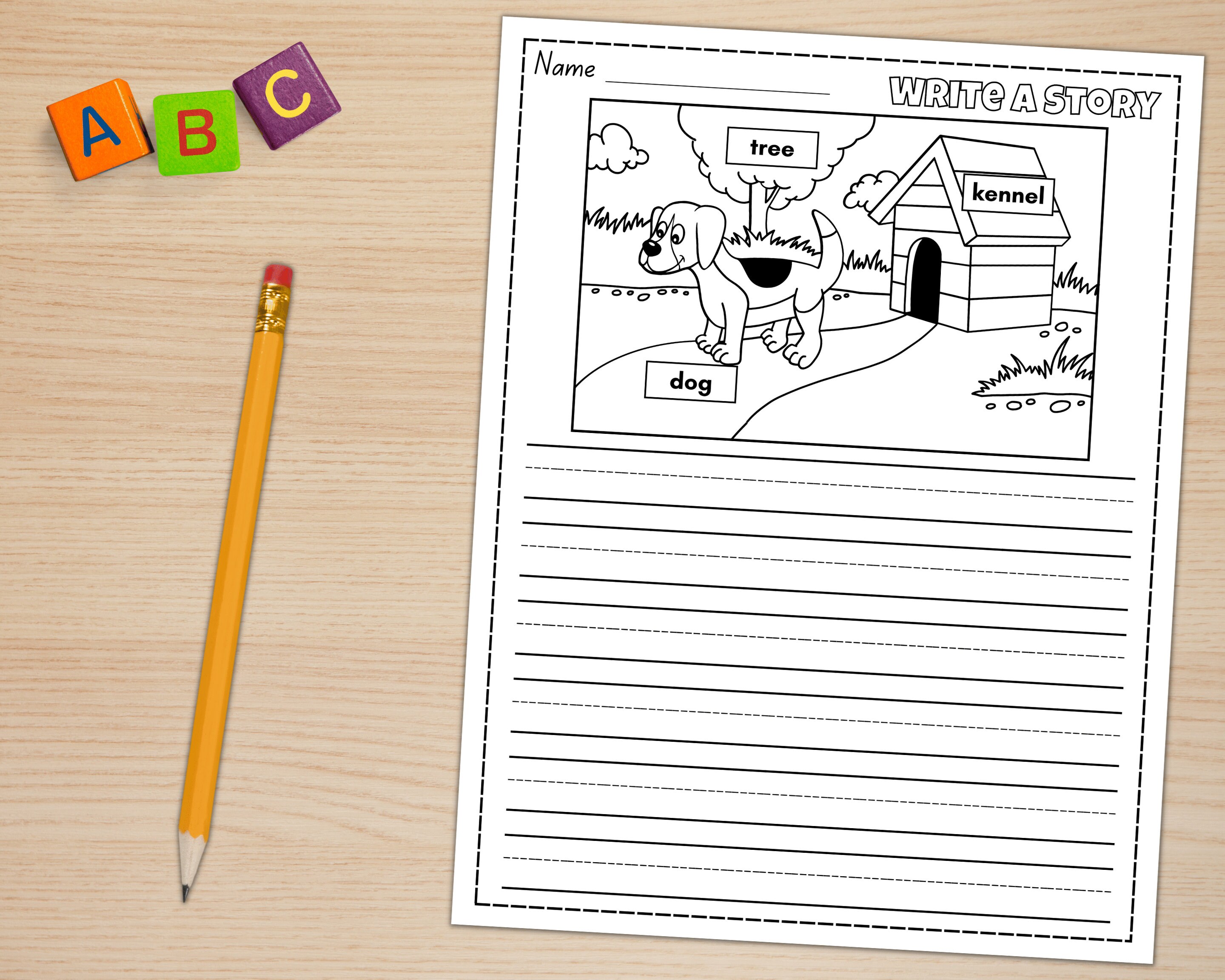 Picture Writing Prompts With Labels | Kindergarten Picture Writing ...