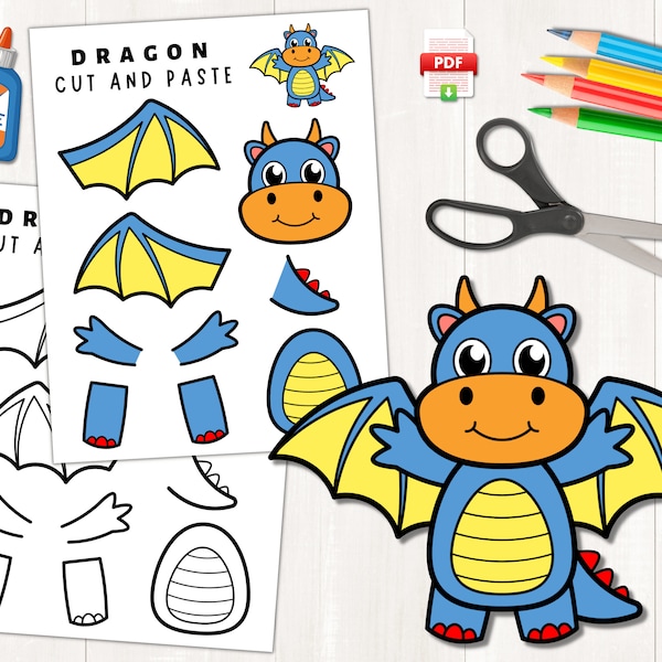 Printable Dragon Puppets - Etsy
