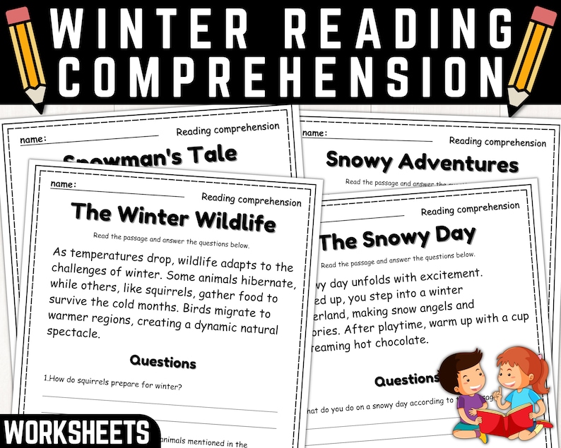 Winter Reading Comprehension Worksheets | Reading Activities | Passages ...