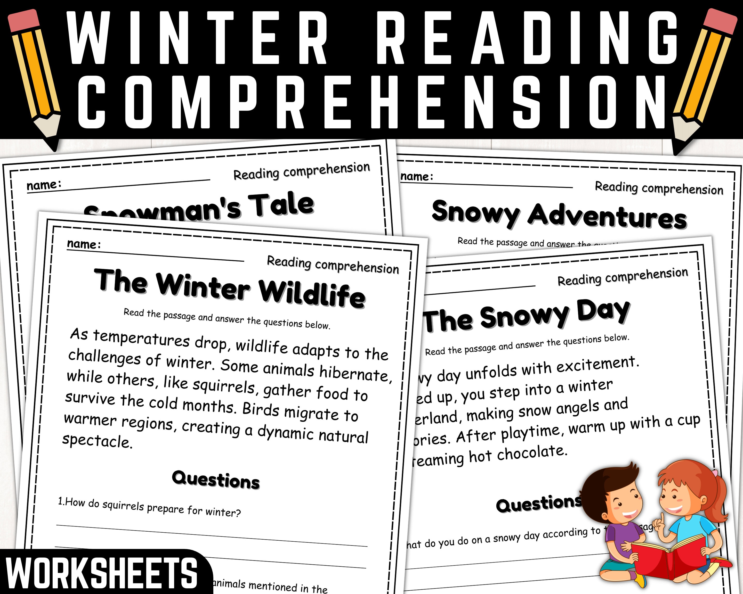 Winter Reading Comprehension Worksheet