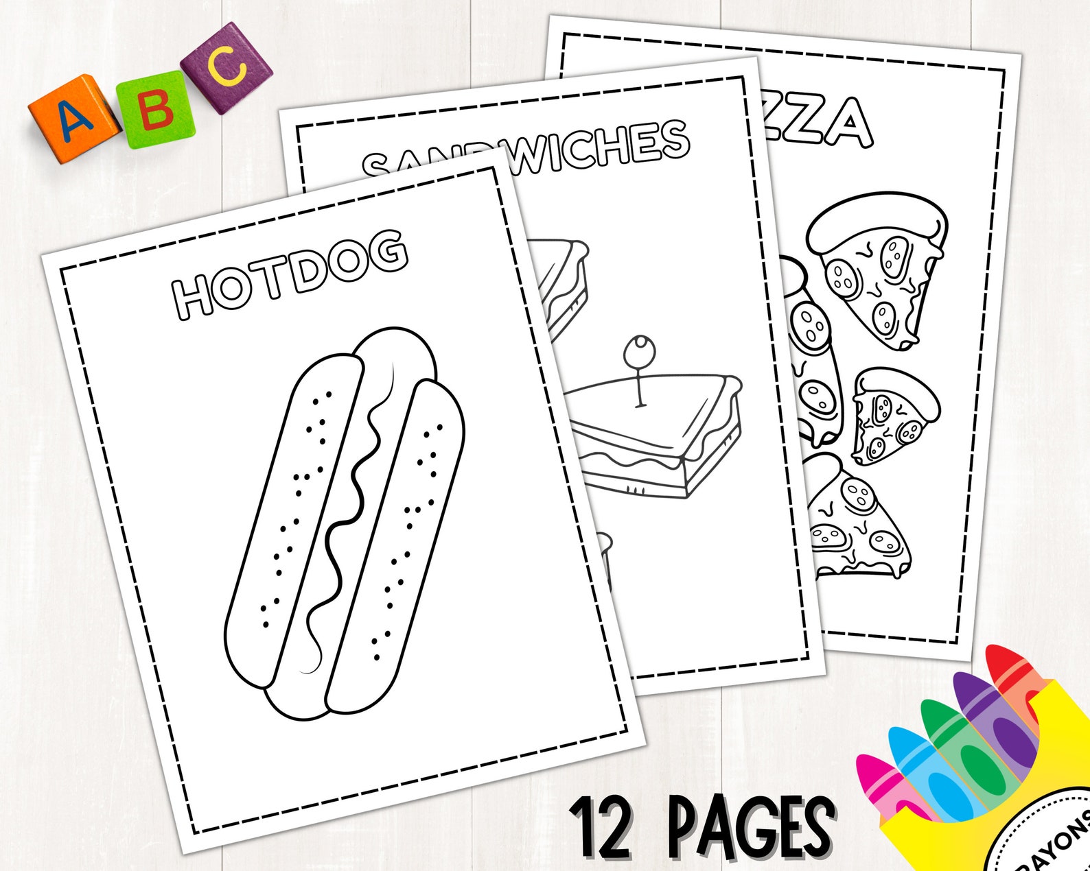 Printable Fast Food Coloring Pages for Kids, Junk Food Coloring Sheets ...