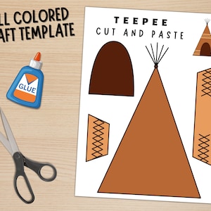 Printable Teepee Craft Native American Day Craft Activity Thanksgiving ...
