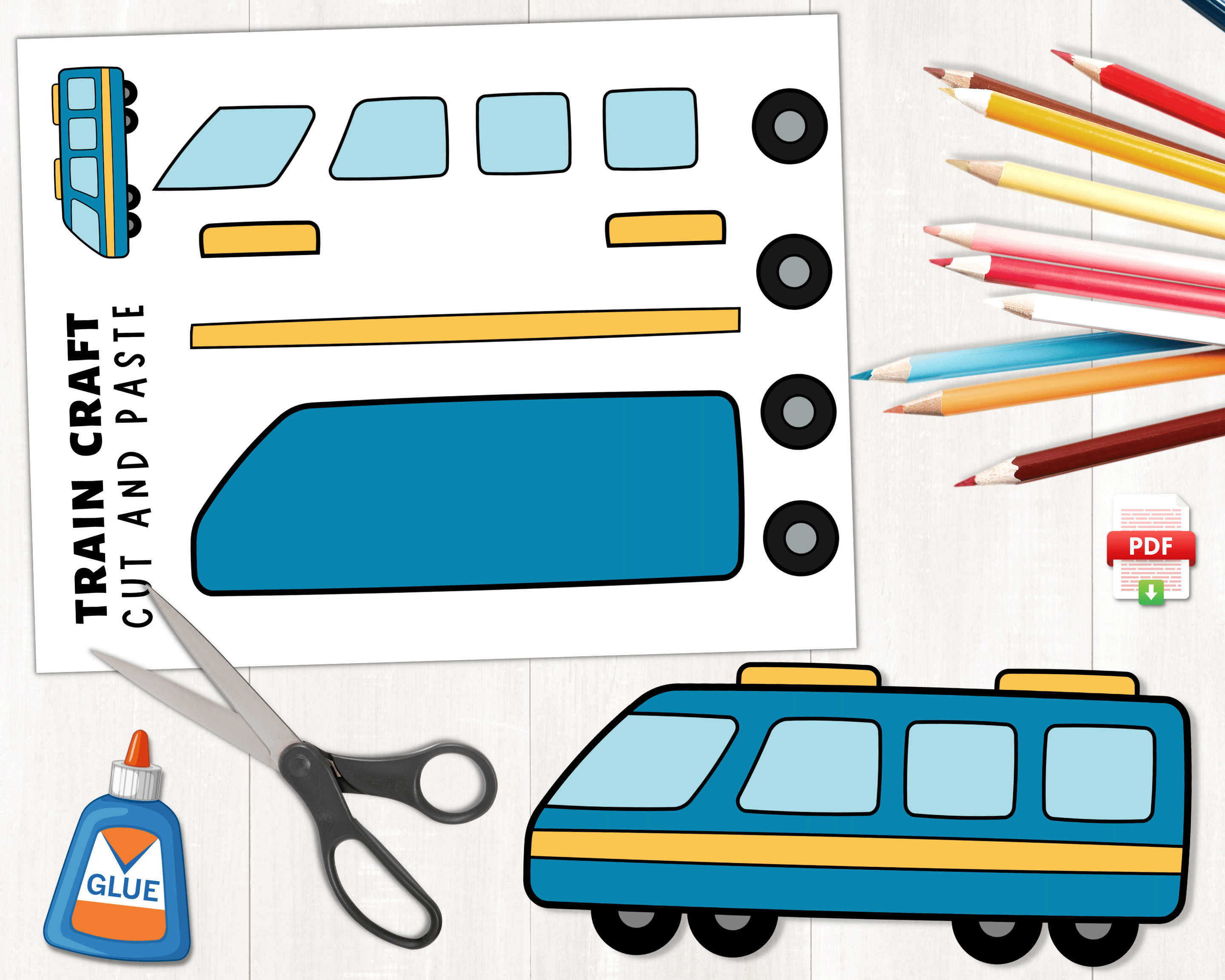 Printable Train Craft | Transportation Craft | Build a Train | Cut and ...