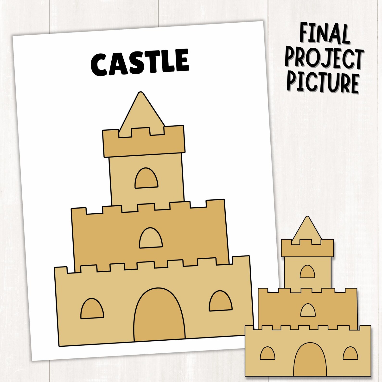 Printable Sand Castle Craft Template | Summer Craft Activity | Build a ...