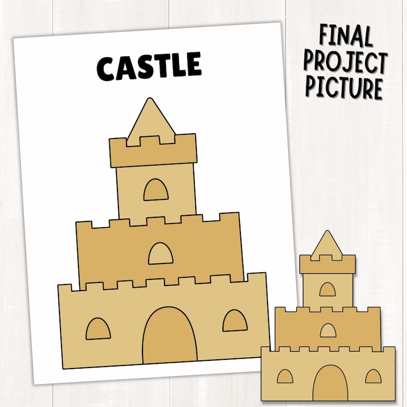 Printable Sand Castle Craft Template | Summer Craft Activity | Build a ...