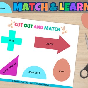 2D Shapes Shadow Matching Activity for Kids, Shapes Busy Bags ...