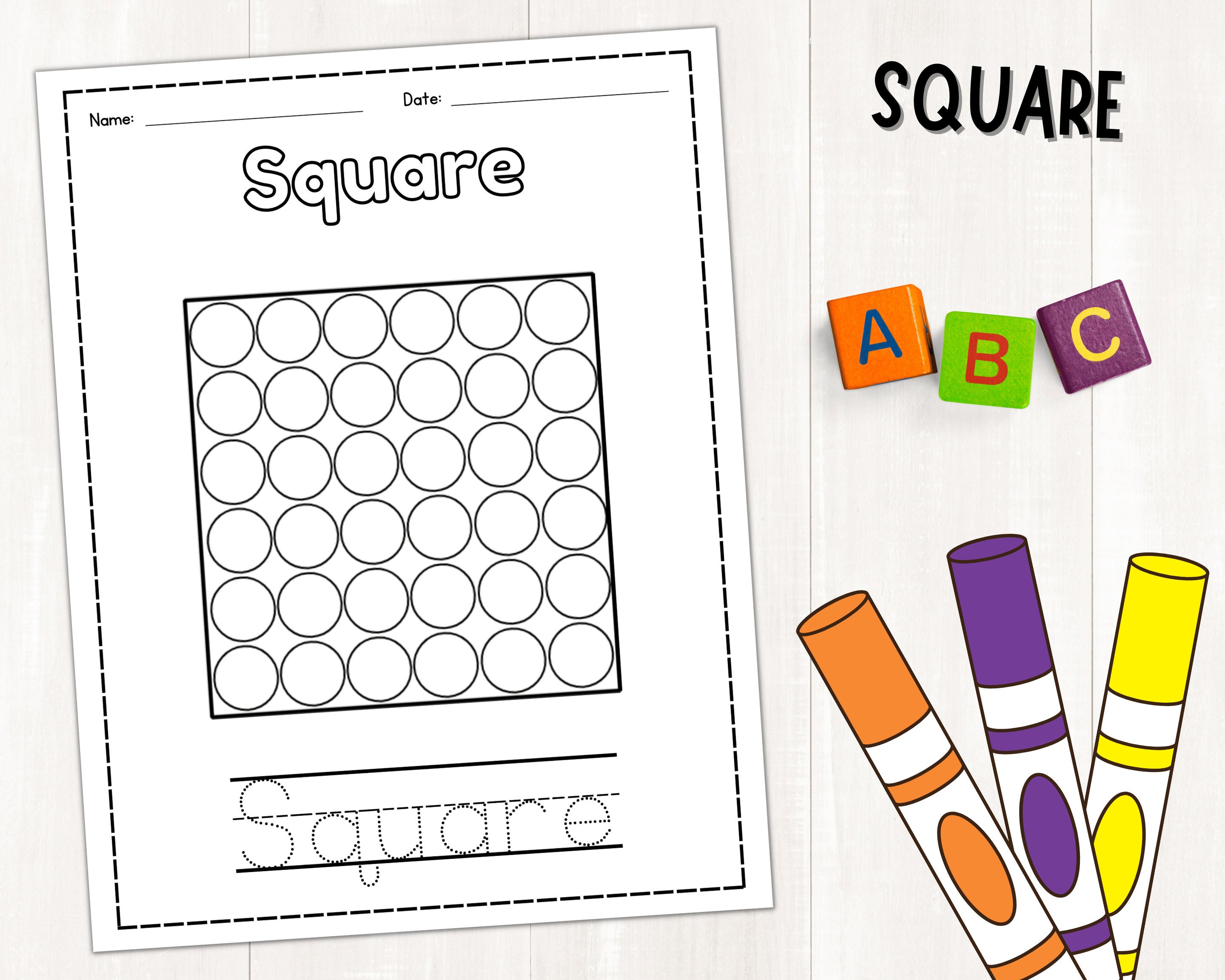 2d Shapes Dot Marker | Printable 2d Shapes Do a Dot Coloring Pages ...