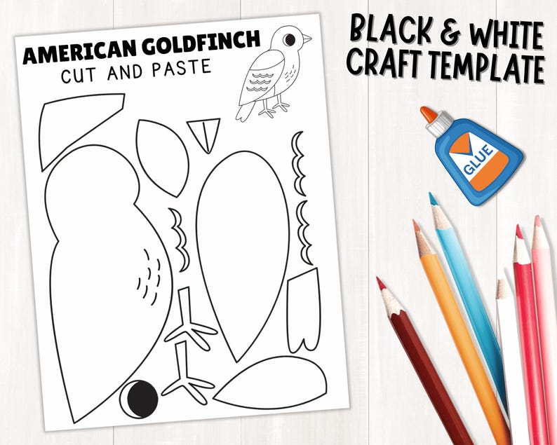 Printable Goldfinch Craft Template for Kids | Spring Bird Activity ...