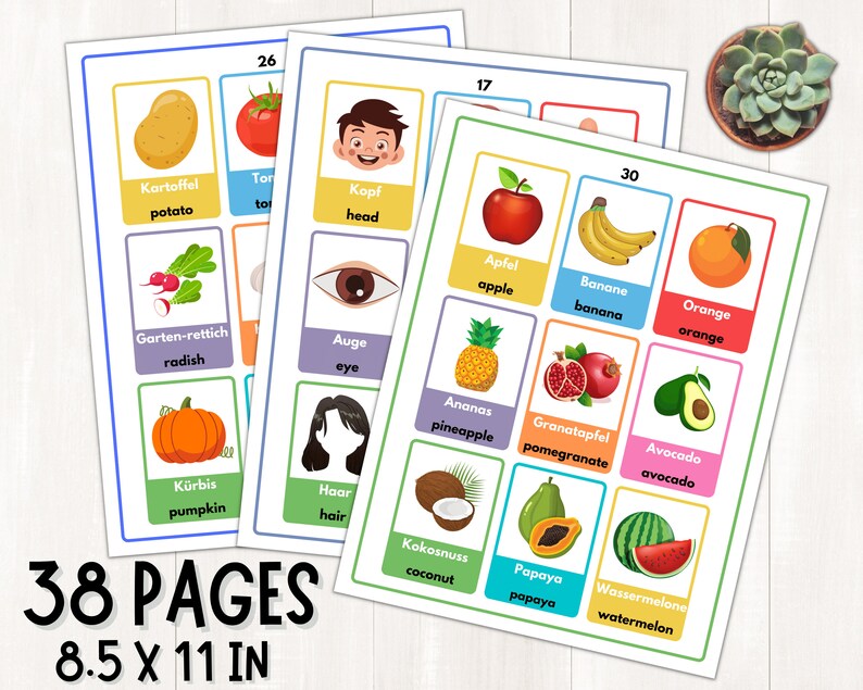 Printable German-english Picture Dictionary | My First 200 German Words ...