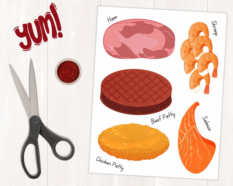 Build a Burger Game for Kids | Pretend Play | Preschool Activity ...