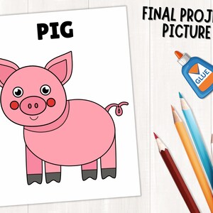 Printable Pig Craft | Farm Animal Craft | Preschool Activity | Color ...