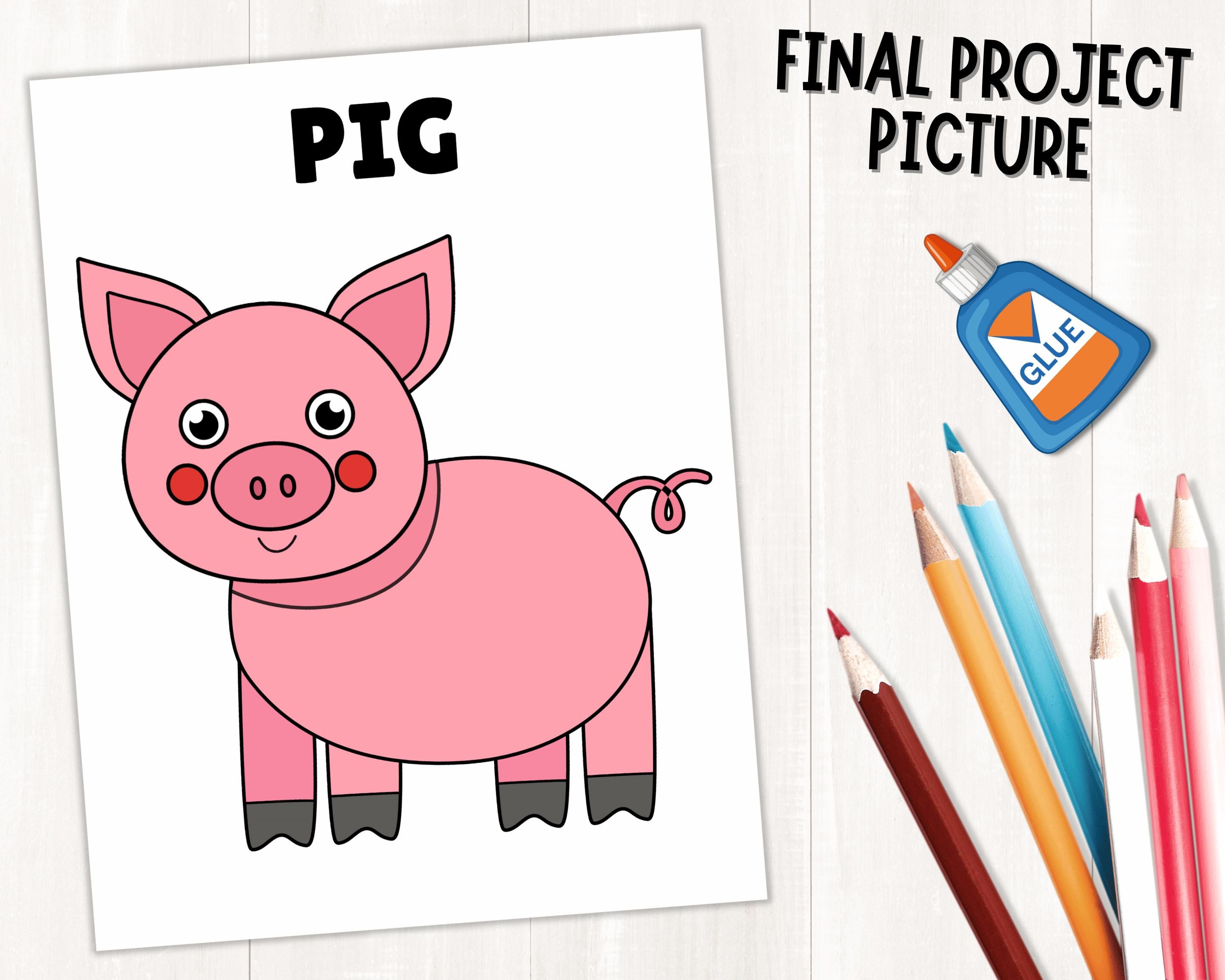 Printable Pig Craft | Farm Animal Craft | Preschool Activity | Color ...