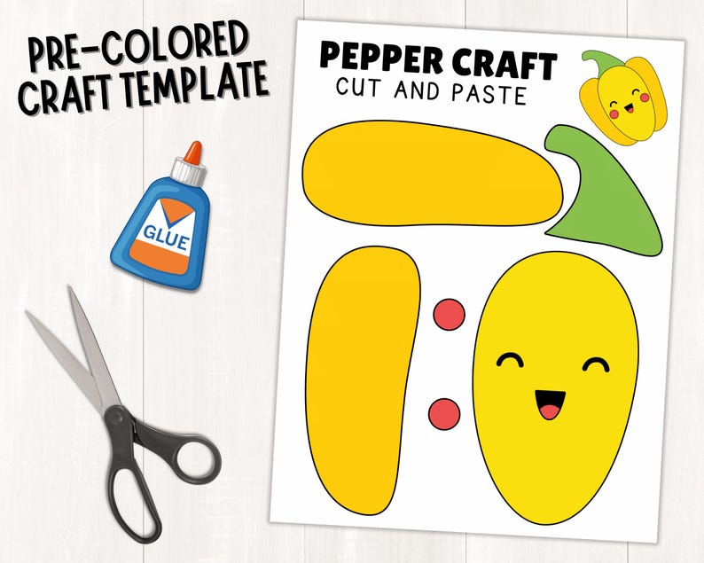 Printable Pepper Craft Template | Vegetable Craft Activity | Build a ...