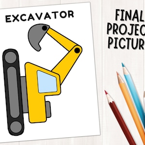 Excavator Craft for Kids | Printable Template | Construction Vehicle ...