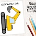 Excavator Craft for Kids | Printable Template | Construction Vehicle ...