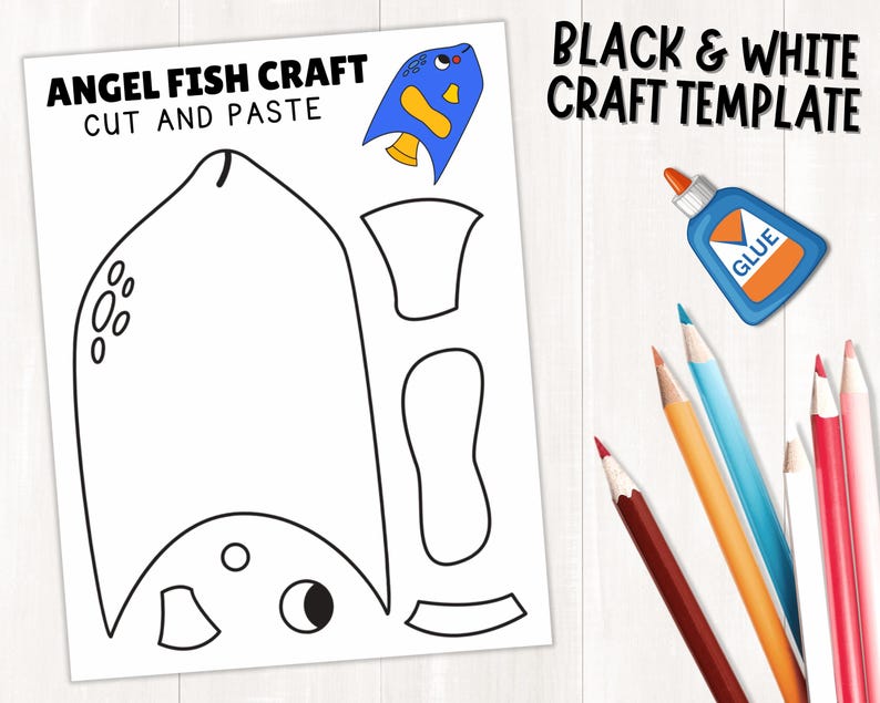 Angelfish Craft | Ocean Animal Craft for Kids (printable Activity) - Etsy