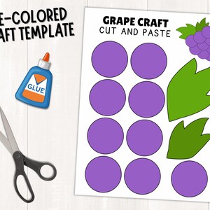 Printable Grape Craft Template | Letter G Craft | Summer Fruit Craft ...