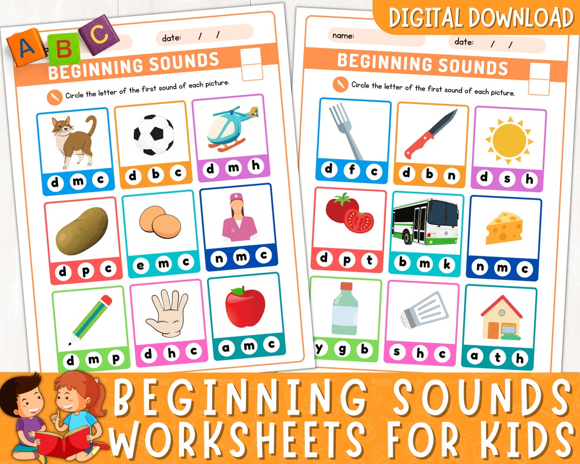 Printable Beginning Sound Worksheets | Kindergarten Phonics Worksheets ...