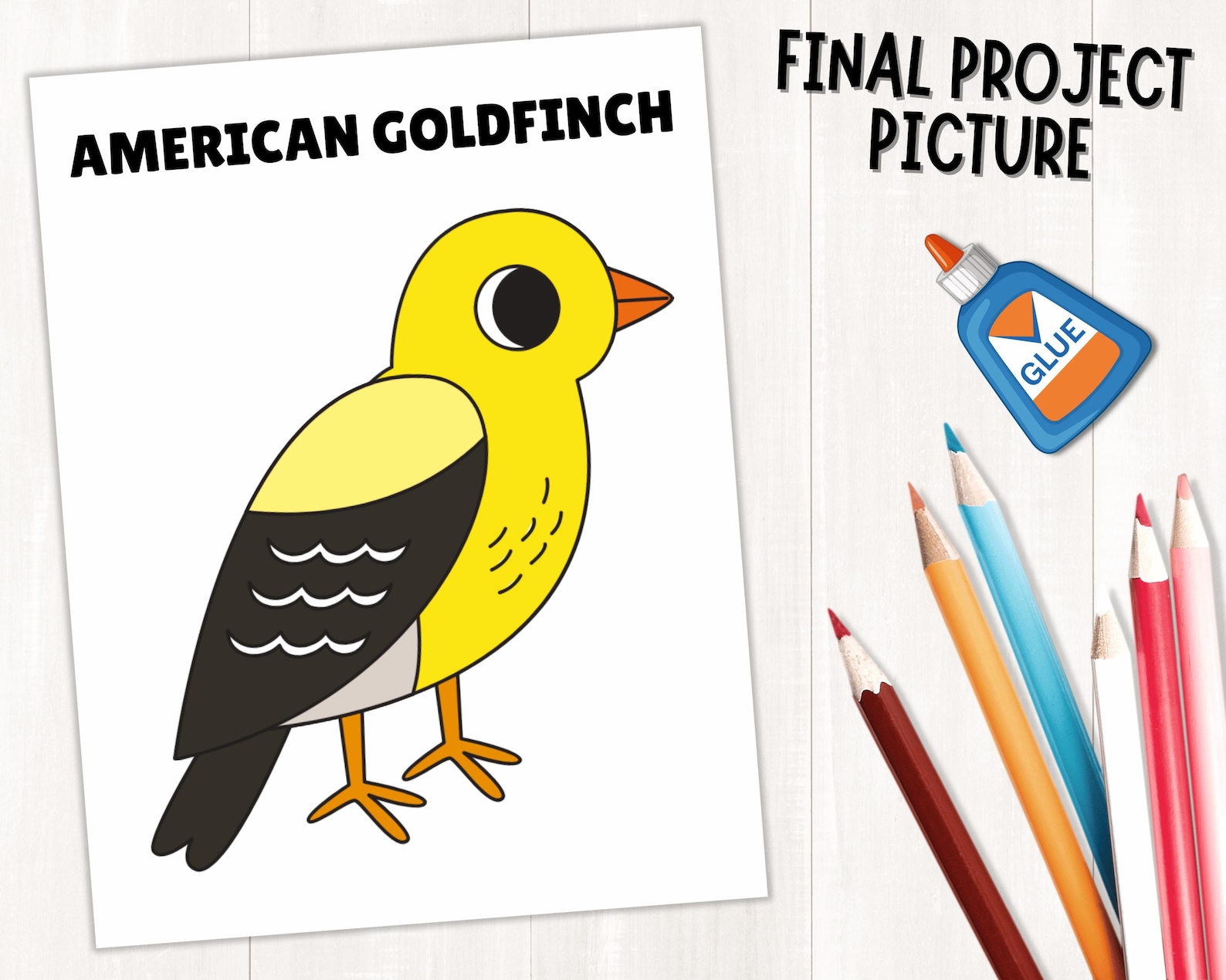 Printable Goldfinch Craft Template for Kids | Spring Bird Activity ...