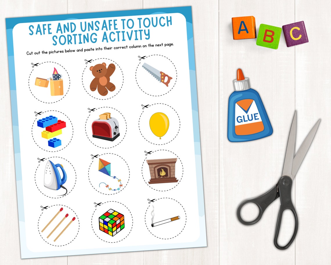 Safe and Unsafe to Touch Sorting Activity | Cut and Paste | Safe and ...