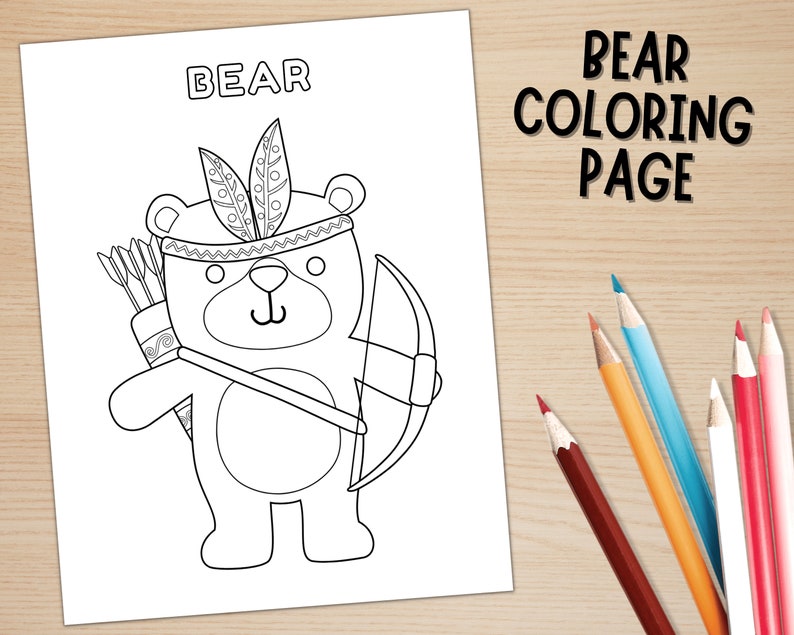 Printable Native American Craft | Bear Craft Template | Native American ...