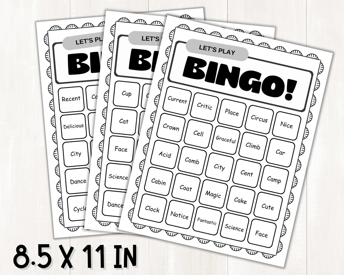 Hard C and Soft C Bingo Game Phonics Bingo Game Printable Game for Kids Instant Download PDF - Etsy