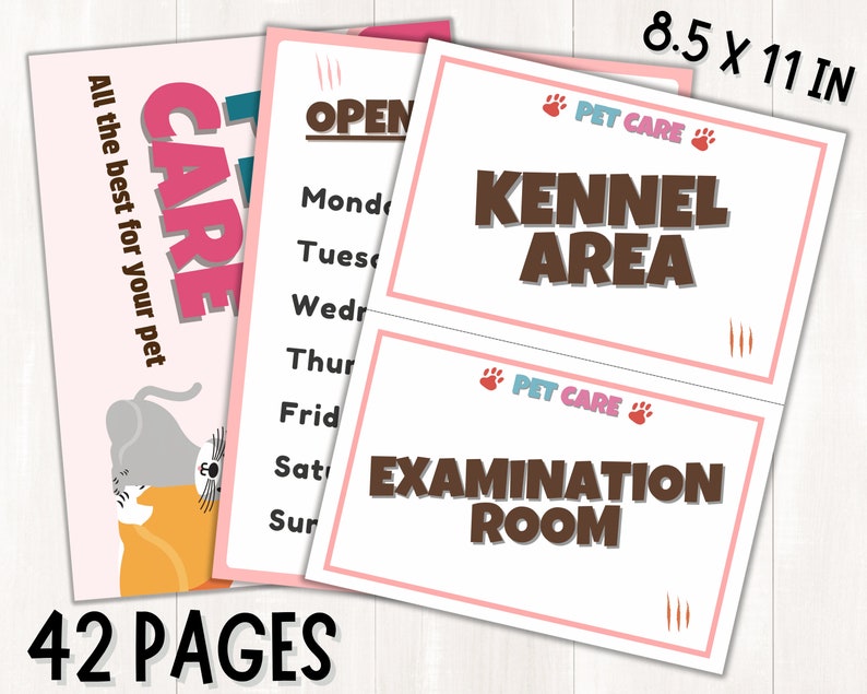 Vet Clinic Dramatic Play Printables Veterinary Clinic Pretend Play ...