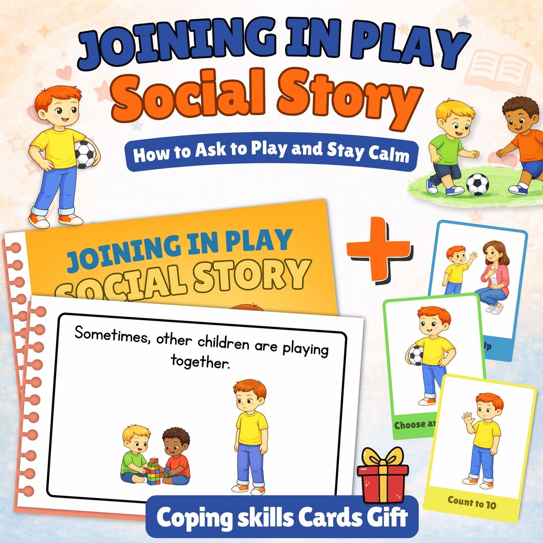Social Story Joining in Play | Calm Down Cards and Friendship Skills ...