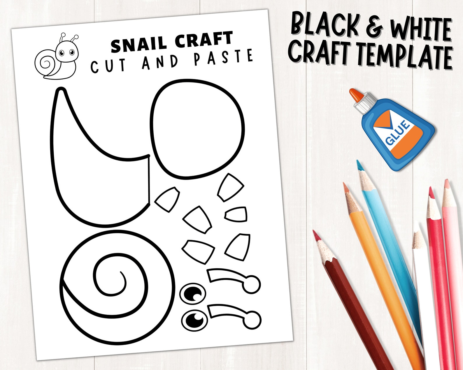 Printable Snail Craft for Kids | Spring Activities | Build a Snail ...