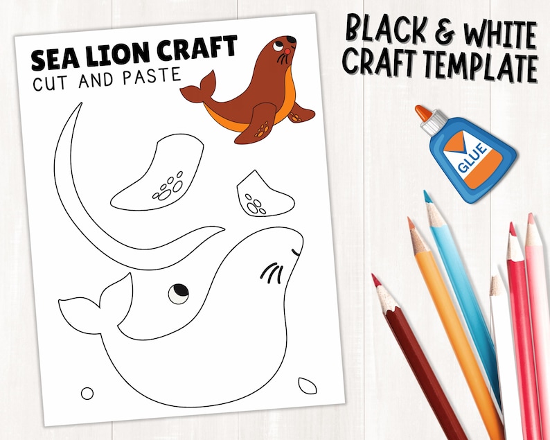 Sea Lion Craft for Kids | Printable Ocean Animal Cut & Paste Activity ...