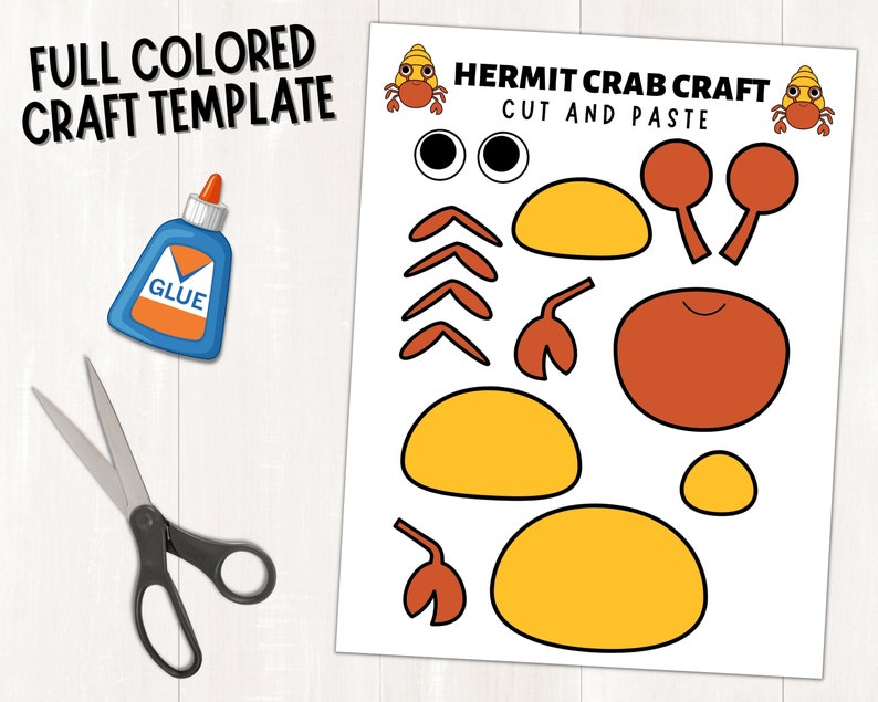 Hermit Crab Craft | Sea Life Activity | Ocean Animals Craft | Cut ...