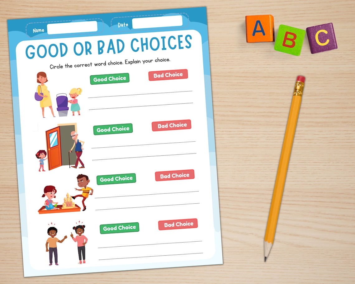 Good and Bad Behavior Sorting Activity Cut and Paste Good Vs Bad ...