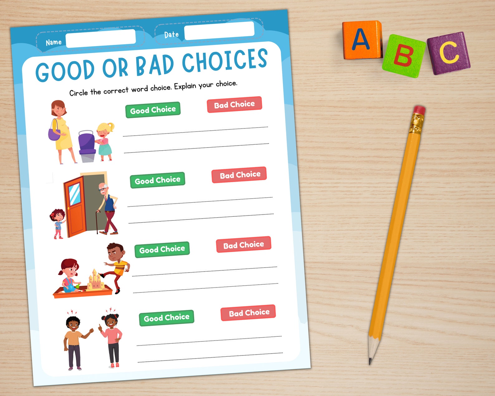 Good and Bad Behavior Sorting Activity | Cut and Paste | Good Vs Bad ...