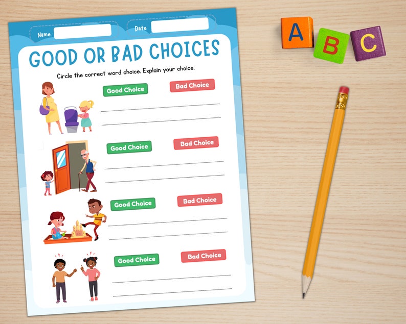 Good and Bad Behavior Sorting Activity | Cut and Paste | Good Vs Bad ...