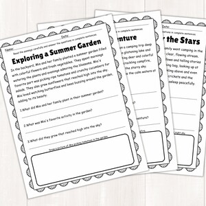 Summer Reading Comprehension Printable Worksheets | Engaging Stories ...