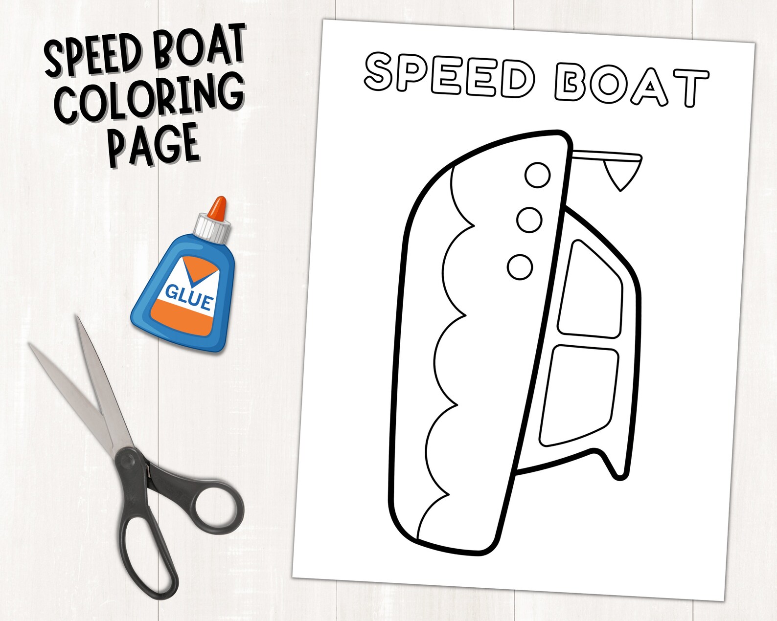 Printable Speedboat Craft Template | Transportation Craft | Color, Cut ...
