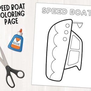 Printable Speedboat Craft Template | Transportation Craft | Color, Cut ...
