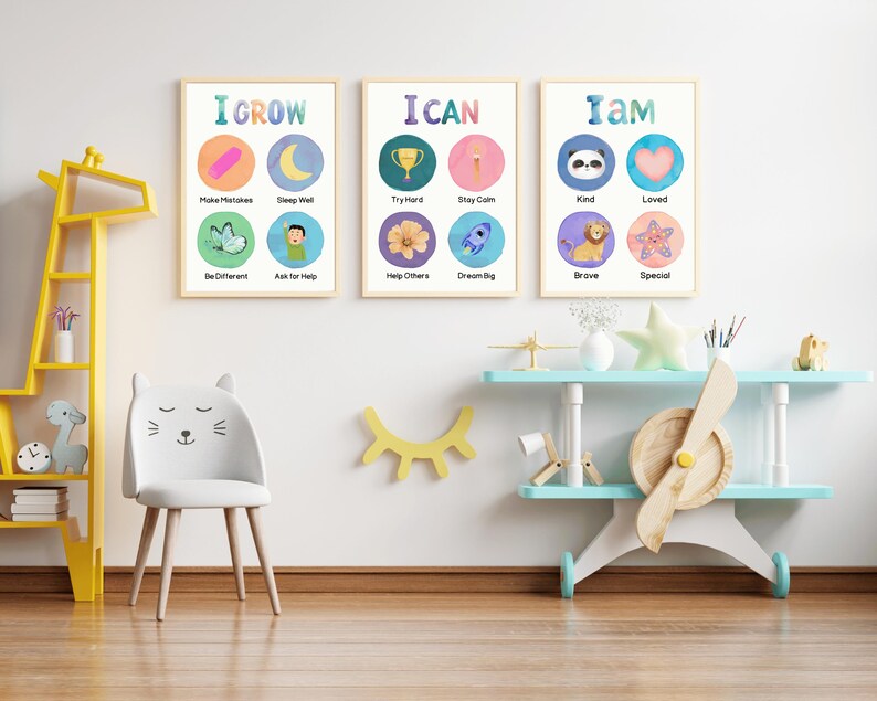 Affirmation Poster Set for Kids, Printable Classroom Wall Art, Kids ...