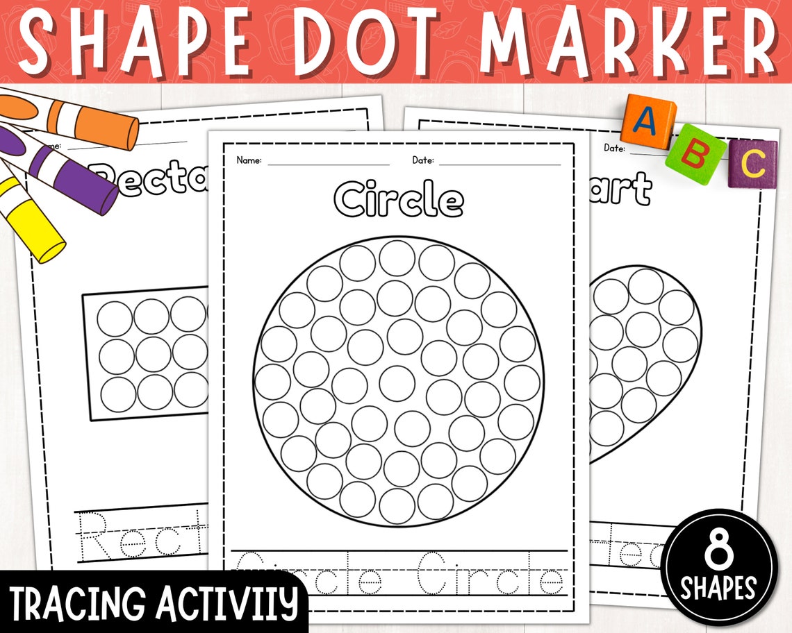2d Shapes Dot Marker Printable 2d Shapes Do a Dot Coloring Pages ...
