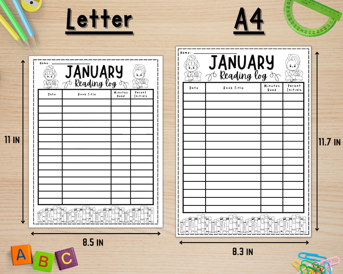 Monthly Reading Logs for Kids, Printable Monthly Reading Tackers ...