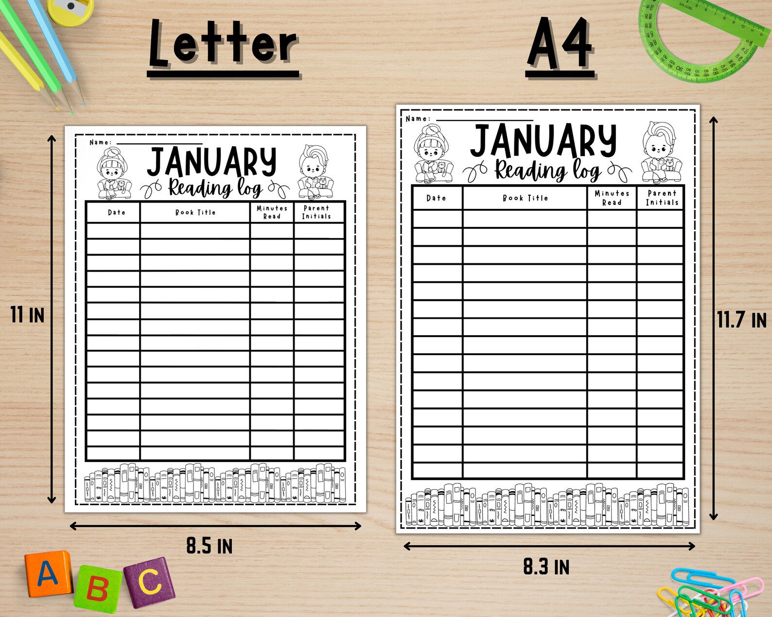 Monthly Reading Logs for Kids, Printable Monthly Reading Tackers ...