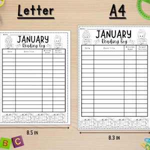 Monthly Reading Logs for Kids, Printable Monthly Reading Tackers ...